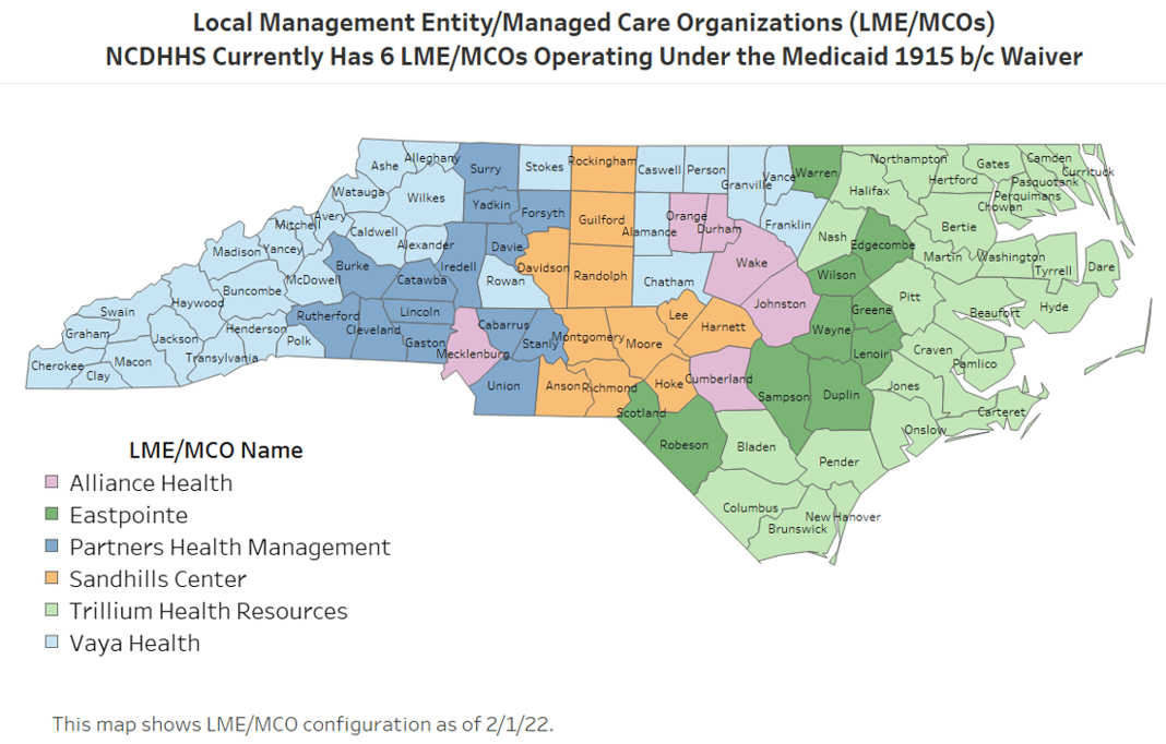 Local Management Entities (LMEs) consolidating in North Carolina