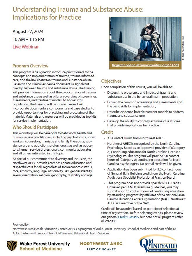 Understanding Trauma and Substance Abuse: A Guide for Practitioners