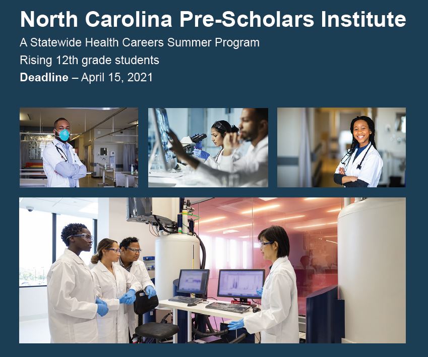 12 Grade Students Can Apply Today for North Carolina Pre-Scholars Institute